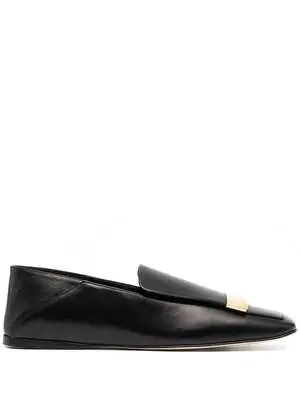 SERGIO ROSSI Square-toe Loafers - Black