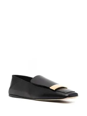 SERGIO ROSSI Square-toe Loafers - Black