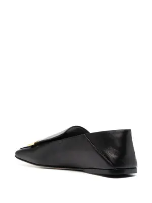 SERGIO ROSSI Square-toe Loafers - Black