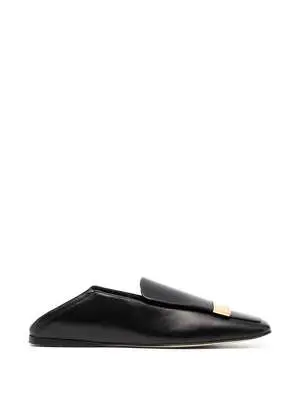SERGIO ROSSI Square-toe Loafers - Black