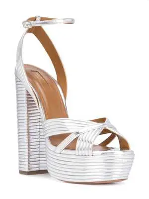 AQUAZZURA Sundance Plateau Sandals - Silver