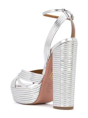 AQUAZZURA Sundance Plateau Sandals - Silver