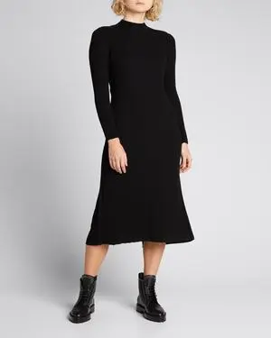 Vince Variegated Rib Sweater Dress In Black - 60% Off | Editorialist