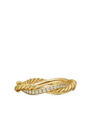 David Yurman 18kt Yellow Petite Infinity Diamond Band Ring - Gold