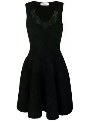 Givenchy Lace-trim Flared Midi Dress - Black