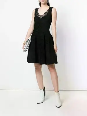 Givenchy Lace-trim Flared Midi Dress - Black