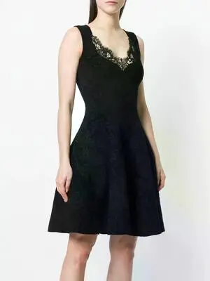 Givenchy Lace-trim Flared Midi Dress - Black