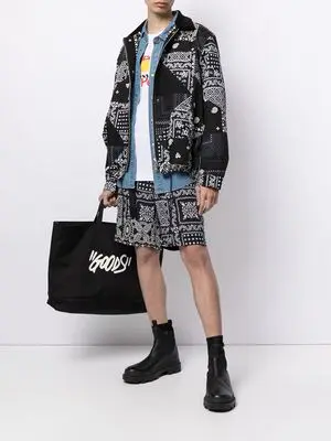 Sacai Bandana-print Cargo Shorts - Black