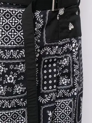 Sacai Bandana-print Cargo Shorts - Black