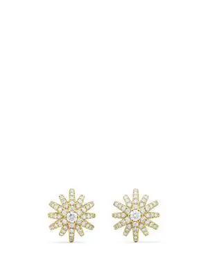 David Yurman 18kt Yellow Starburst Diamond Stud Earrings - Gold