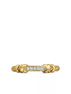 David Yurman 18k Yellow Petite Helena Wrap Diamond Band Ring - Gold