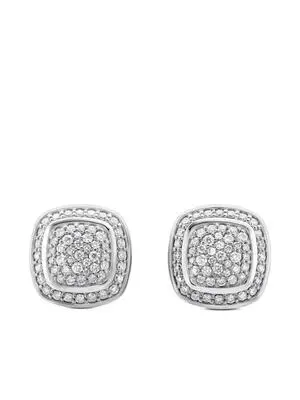 David Yurman Sterling Albion Diamond Stud Earrings - Silver