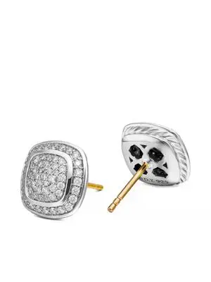 David Yurman Sterling Albion Diamond Stud Earrings - Silver