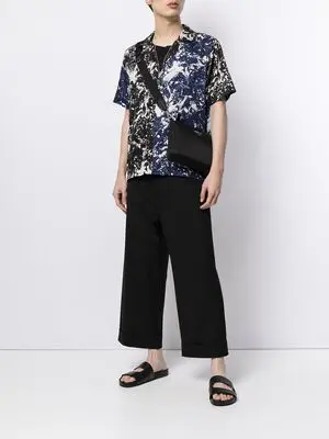 PORTS V Marble-print Button-down Shirt