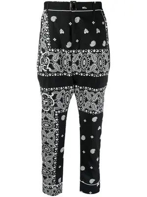 Sacai Paisley-print Trousers