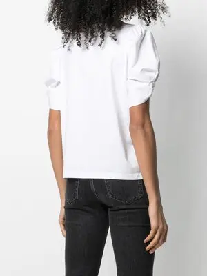 Karl Lagerfeld Embroidered Puff-sleeve T-shirt