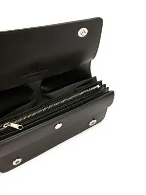 Comme Des Garçons Slogan-print Leather Wallet - Black