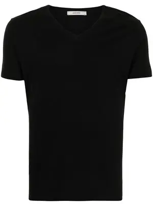 Adam Lippes V-neck Cotton T-shirt - Black