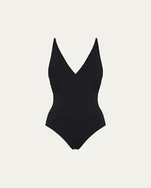 ERES Eres Larcin Deep V One-Piece Swimsuit Noir