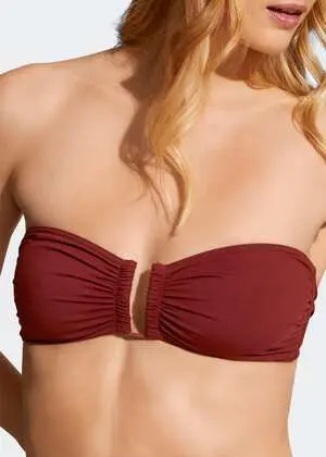 ERES Eres Show Bandeau Bikini Top Terre Cuite