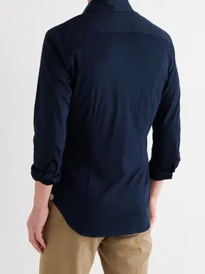 Loro Piana Slim-fit Cotton-jersey Shirt - Blue
