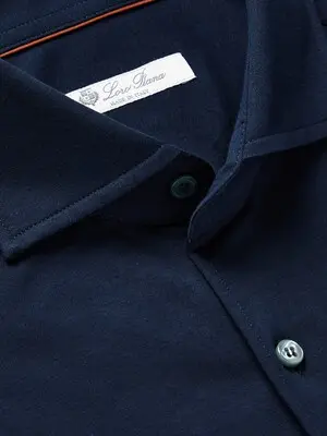 Loro Piana Slim-fit Cotton-jersey Shirt - Blue