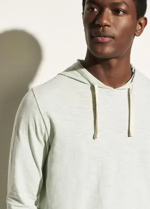 Vince Textured Cotton Hoodie - Surfside