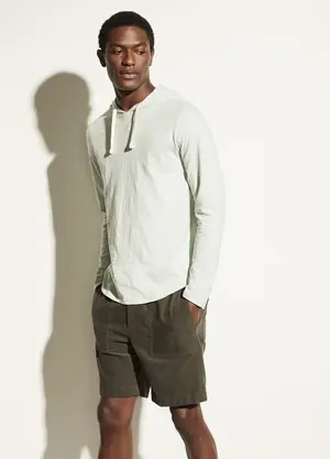 Vince Textured Cotton Hoodie - Surfside