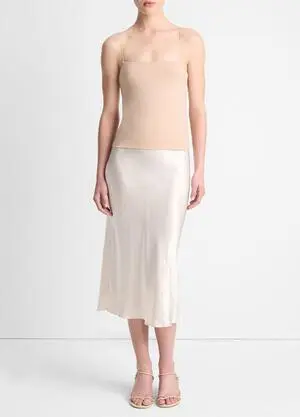 Vince Pima Cotton Camisole With Straight Neckline - Chamois