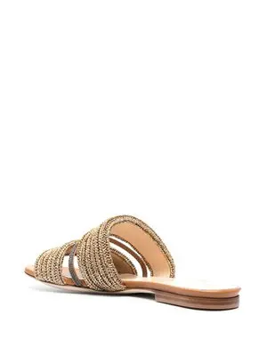 Fabiana Filippi Lurex Strap Mule Sandals