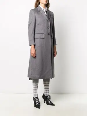 Thom Browne Wide Lapel Cashmere Overcoat - Grey