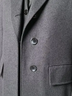 Thom Browne Wide Lapel Cashmere Overcoat - Grey