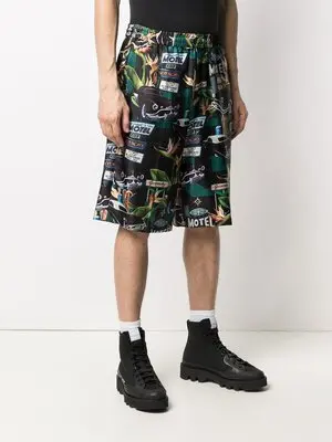 Givenchy Car Print Straight-leg Shorts