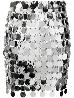 Rabanne Circular-discs Mini Skirt - Silver