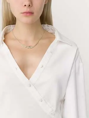 SHAUN LEANE Hook Detail Necklace In Sterling