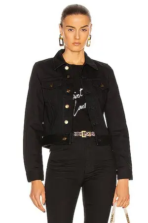 Saint Laurent Saint Laurent Denim Jacket In Black Worn Black