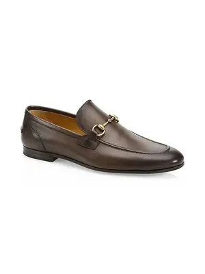 Gucci Gucci Men's Jordaan Leather Loafers - Brownie  - Brownie