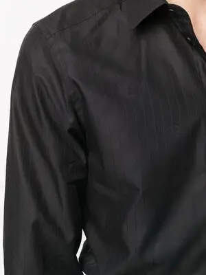 Dolce & Gabbana Pinstripe Long-sleeve Cotton Shirt - Black