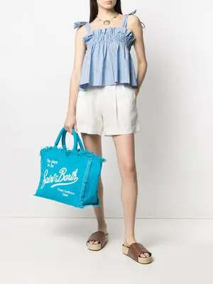 MC2 SAINT BARTH Logo Print Beach Bag