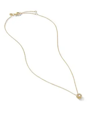David Yurman 18kt Yellow Petite Infinity Diamond Necklace - Gold
