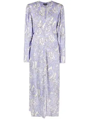 Isabel Marant Étoile V-neck Paisley-print Maxi Dress - Blue