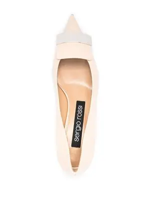 SERGIO ROSSI Sr1 45mm Plaque-embellished Pumps - Neutrals
