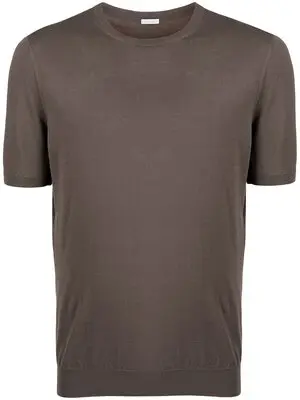Malo Short-sleeved Knit T-shirt - Brown