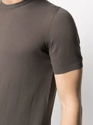 Malo Short-sleeved Knit T-shirt - Brown