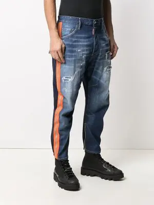 Dsquared2 Light 2 Wash Combat Jeans In Blue - 50% Off | Editorialist