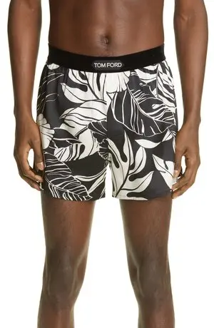 TOM FORD Hibiscus Print Stretch Silk Boxers