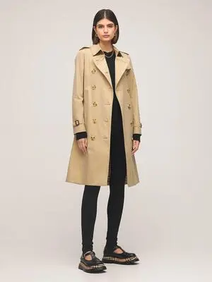 Burberry Kensington Long Canvas Trench Coat - Dark Beige