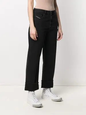 DIESEL® High-waisted Cropped Straight Leg Jeans