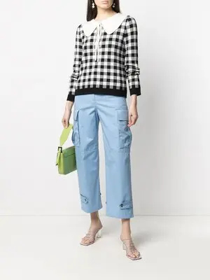 MSGM Cropped High-waisted Trousers