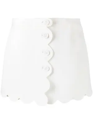 Red Valentino Scalloped-edge Layered Shorts - White